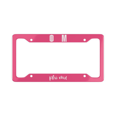 Phi Mu Script License Plate Frames - Greek Gear