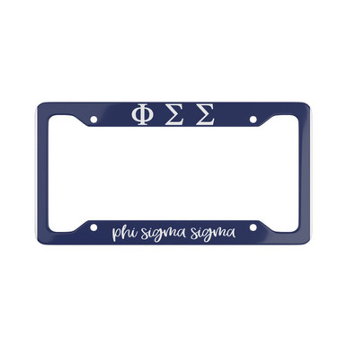 Phi Sigma Sigma Script License Plate Frames - Greek Gear