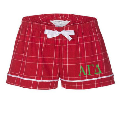 Alpha Gamma Delta Flannel Plaid Short- PJ's - Greek Gear