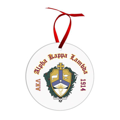Alpha Kappa Lambda Crest & Year Circle Ornaments - Greek Gear