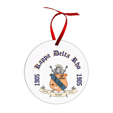 Kappa Delta Rho Crest & Year Circle Ornaments - Greek Gear