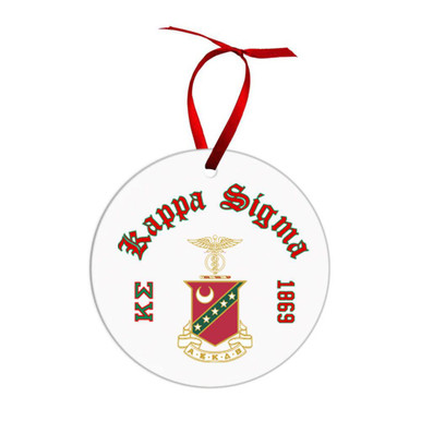 Kappa Sigma Crest & Year Circle Ornaments - Greek Gear