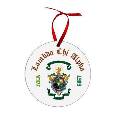 Lambda Chi Alpha Crest & Year Circle Ornaments - Greek Gear