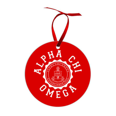 Alpha Chi Omega Shield Christmas Ornaments - Greek Gear