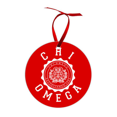 Chi Omega Shield Christmas Ornaments - Greek Gear