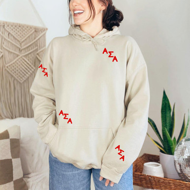 Alpha Sigma Alpha Embroidered Hooded Sweatshirt - Greek Gear