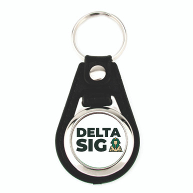 Delta Sig Leatherette Teardrop Key Chain - Greek Gear
