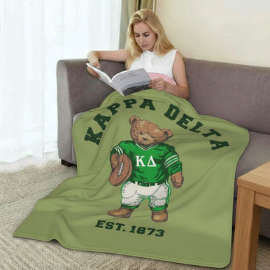 Kappa Delta Teddy Bear Sherpa Blanket – Cozy Sorority Throw