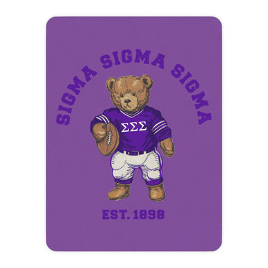 Sigma Sigma Sigma Teddy Bear Sherpa Blanket – Plush Sorority Throw
