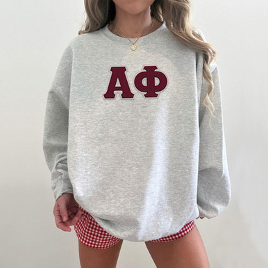 Alpha Phi - 2 Day Ship Twill Crewneck Sweatshirt - Greek Gear