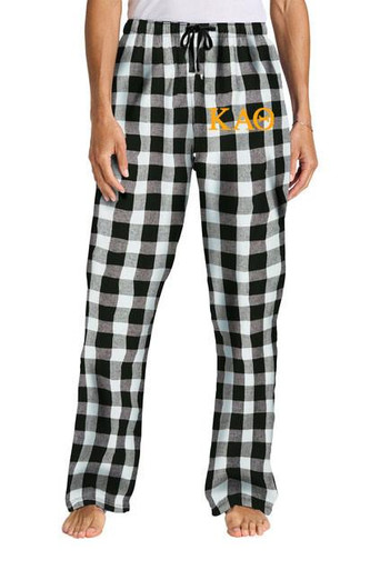 Kappa Alpha Theta Flannel Lettered Plaid PJ's - Greek Gear