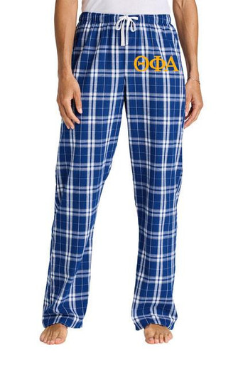 Theta Phi Alpha Flannel Lettered Plaid PJ's - Greek Gear