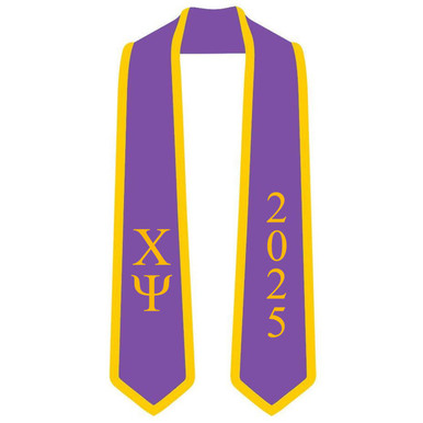 Chi Psi Graduation Sash Stole w/ Year - Greek Gear