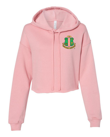 Alpha Kappa Alpha Crest - Shield Emblem cropped Hooded Sweatshirt