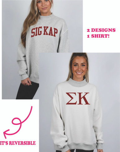 Sigma Kappa Reversible Varsity Mockneck Sweatshirt