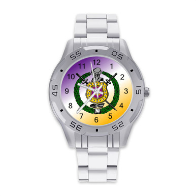 Omega Psi Phi Stainless Steel Watch - Men's - Greek Gear