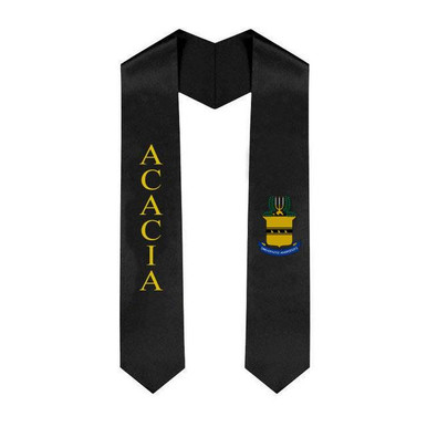 ACACIA Greek Lettered Graduation Sash Stole With Crest - Greek Gear