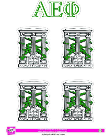 Alpha Epsilon Phi Crest Sticker Sheet - Greek Gear