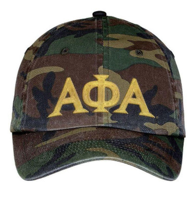 Alpha Phi Alpha Lettered Camouflage Hat - Greek Gear