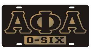 Alpha Phi Alpha License Plate - Black, Call - Greek Gear