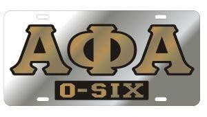 Alpha Phi Alpha License Plate - Silver o-six - Greek Gear