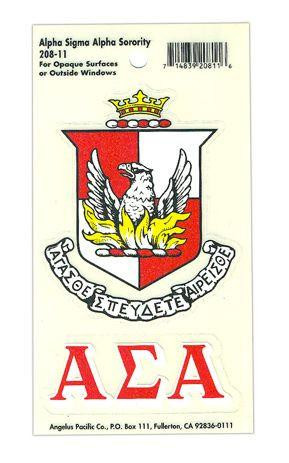 Alpha Sigma Alpha Crest - Shield Decals - Greek Gear