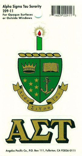 Alpha Sigma Tau Crest - Shield decal - Greek Gear