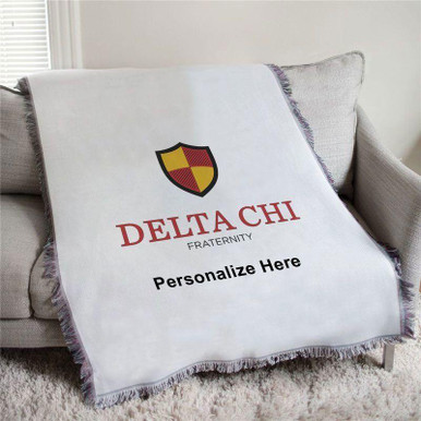 Delta Chi Shield Afghan Blanket Throw - Greek Gear