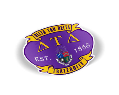 Delta Tau Delta Banner Crest - Shield Decal - Greek Gear