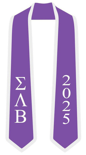 Sigma Lambda Beta Graduation Sash Stole w/ Year - Greek Gear