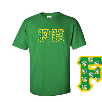 FARMHOUSE Fraternity Crest - Shield Twill Letter Tee - Greek Gear