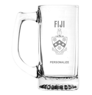 FIJI Fraternity Glass Engraved Mug - Greek Gear
