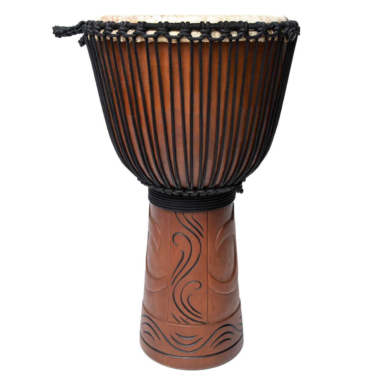 Ruby African Djembe, Hand Carved - Free Shipping