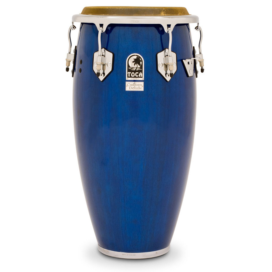 Toca Custom Deluxe Wood 11 in. Quinto Conga Drum, Blue (4611-BW) - X8 Drums