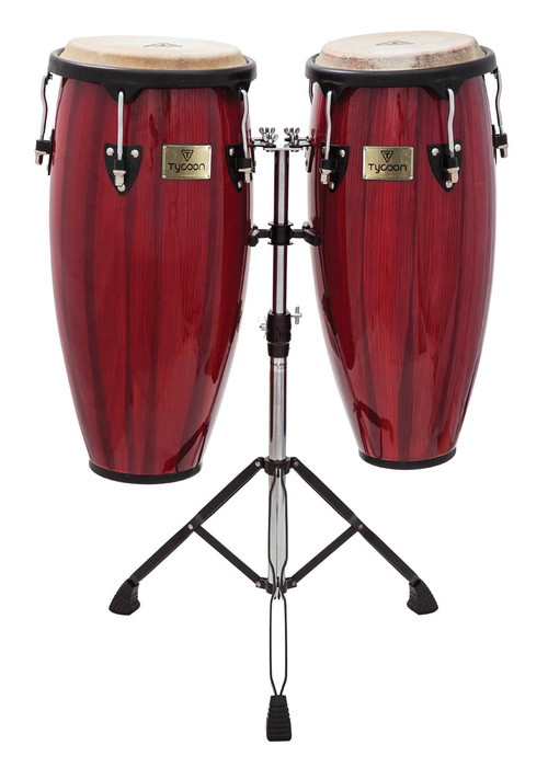 Tycoon Percussion Artist Hand-Painted Series Red Congas 10" & 11" with ...