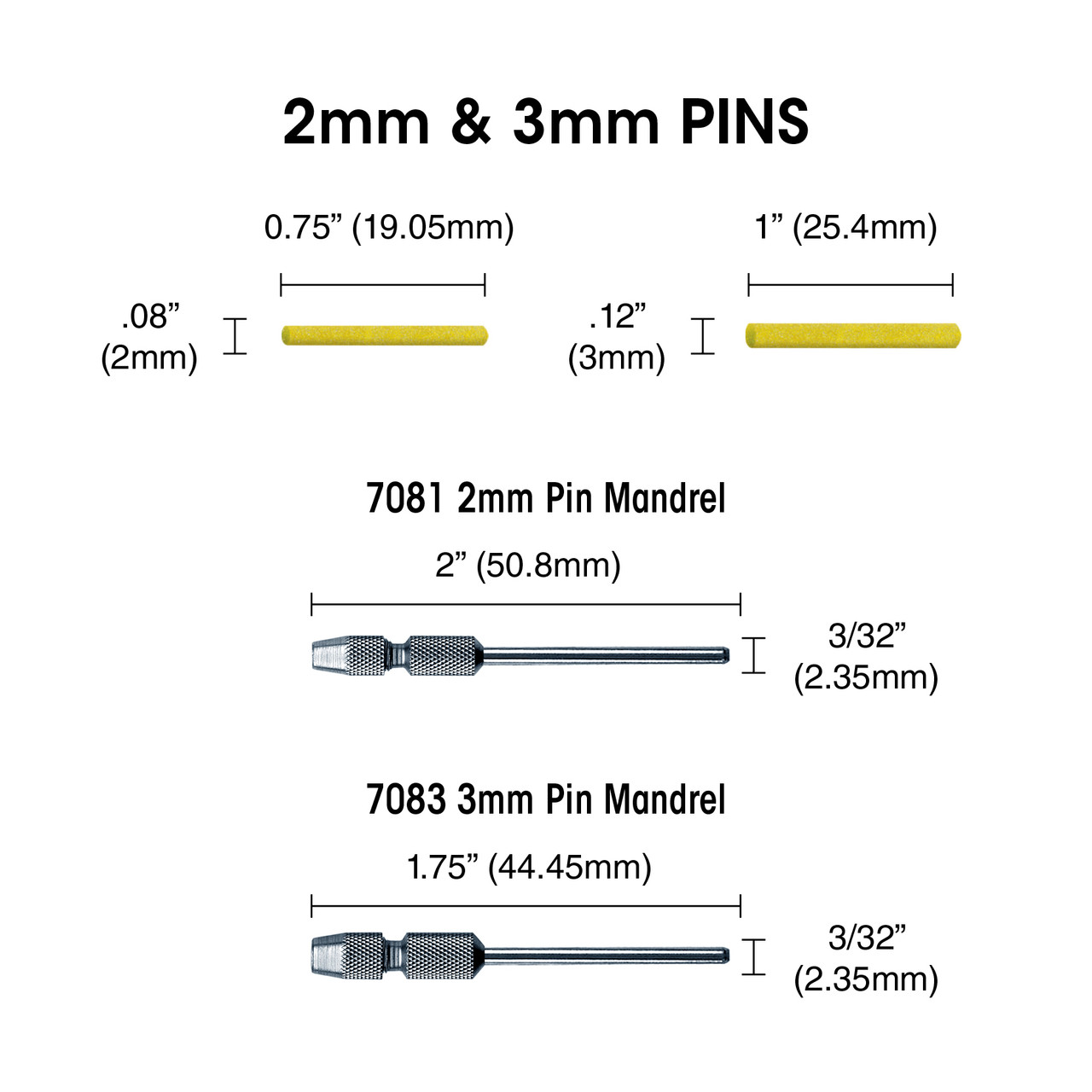 SUNBURST 2mm Pins - Peach (Extra-Fine) 6 Micron (Aluminum Oxide) 100/Bx ...