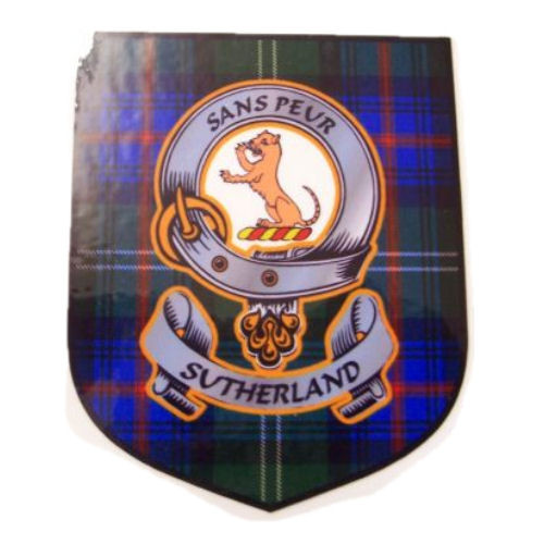 Sutherland Clan Tartan Clan Sutherland Badge Shield Decal Sticker Set ...