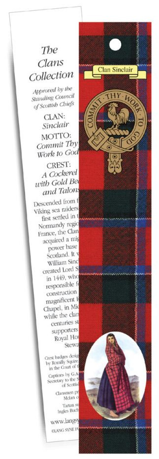Sinclair Clan Tartan Sinclair History Bookmarks Set of 2 - For ...