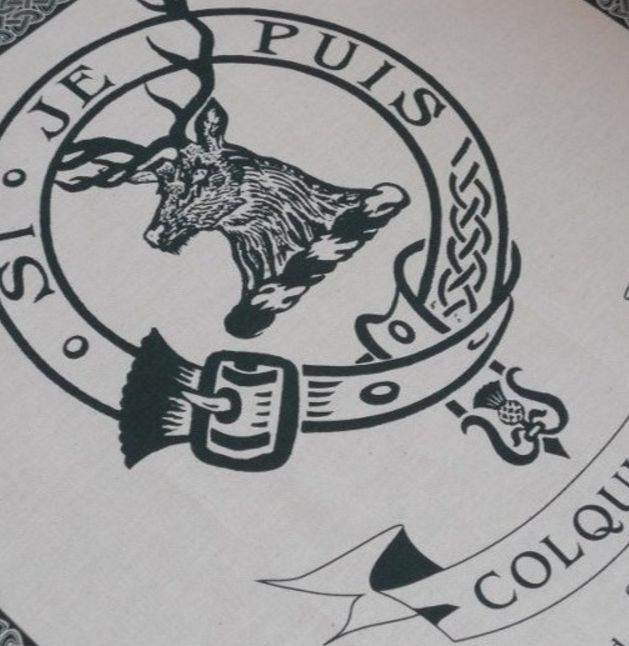 Colquhoun Clan Cloot Crest Unbleached Cotton Printed Tea Towel - For ...