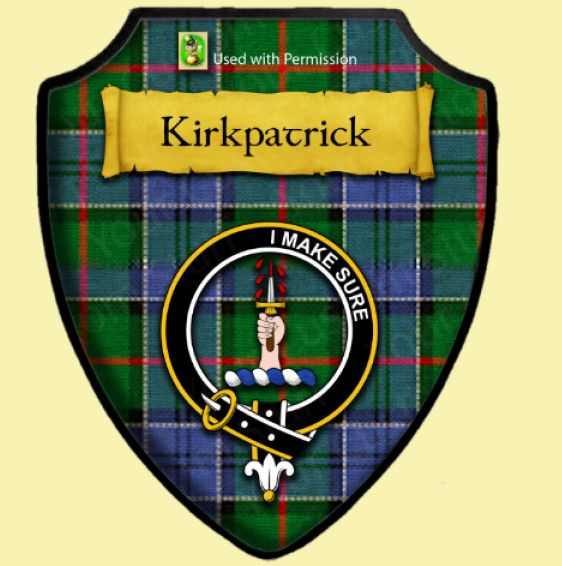 Kirkpatrick Ancient Tartan Crest Wooden Wall Plaque Shield - For ...