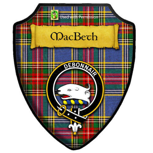 MacBeth Modern Tartan Crest Wooden Wall Plaque Shield - For Everything ...