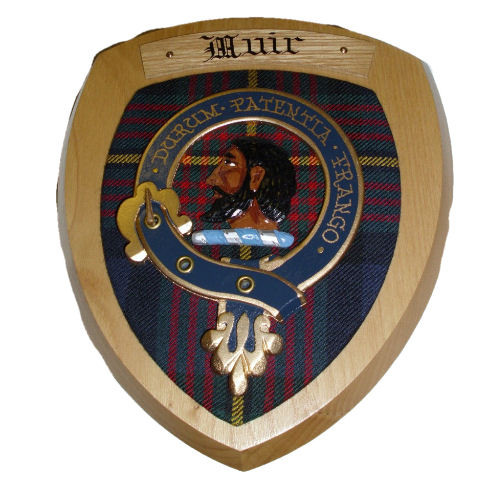 Muir Clan Crest Tartan 7 x 8 Woodcarver Wooden Wall Plaque - For ...
