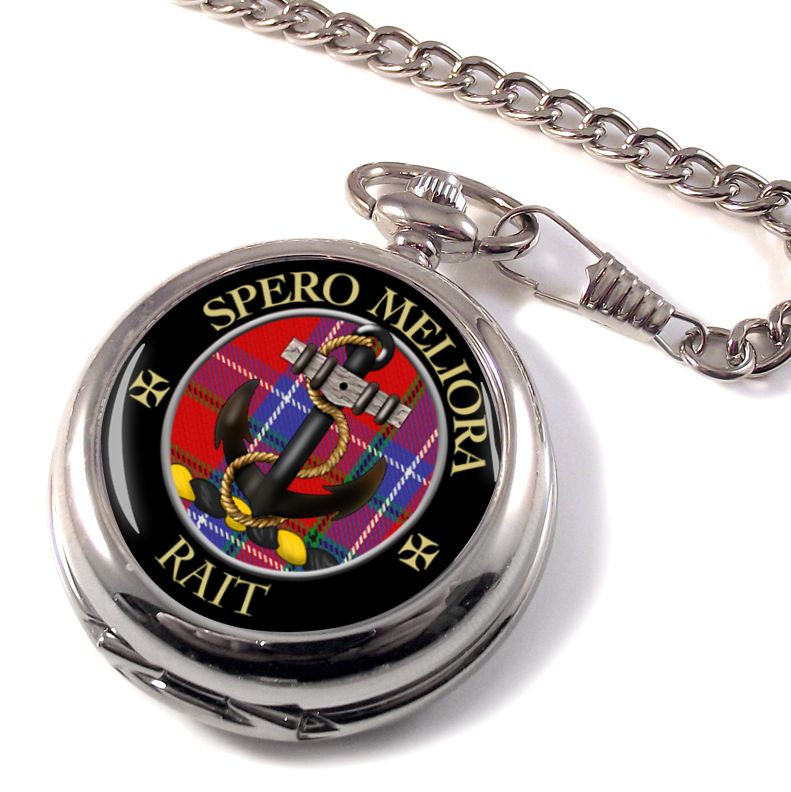 Rait Clan Crest Round Shaped Chrome Plated Pocket Watch - For ...