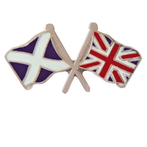 Saltire Union Jack Crossed Country Flags Friendship Enamel Lapel Pin ...