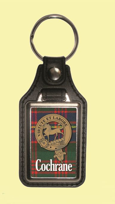 Cochrane Clan Badge Tartan Scottish Family Name Leather Key Ring Set of ...