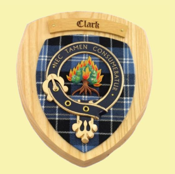Clark Clan Crest Tartan 7 x 8 Woodcarver Wooden Wall Plaque - For ...