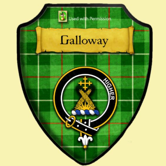 Galloway Green Modern Tartan Crest Wooden Wall Plaque Shield - For ...