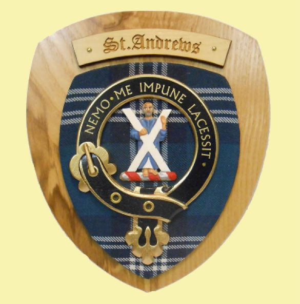 St Andrews Crest Tartan 7 x 8 Woodcarver Wooden Wall Plaque - For ...