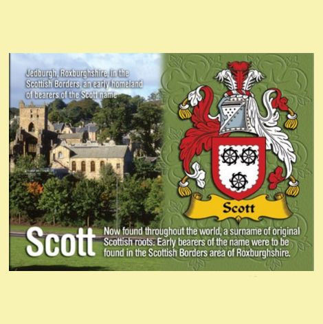 Scott Coat of Arms English Family Name Fridge Magnets Set of 2 - For ...