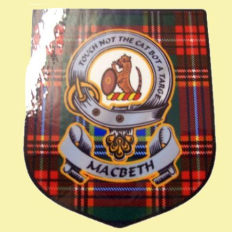 MacBeth Clan Tartan Clan MacBeth Badge Shield Decal Sticker Set of 3 ...